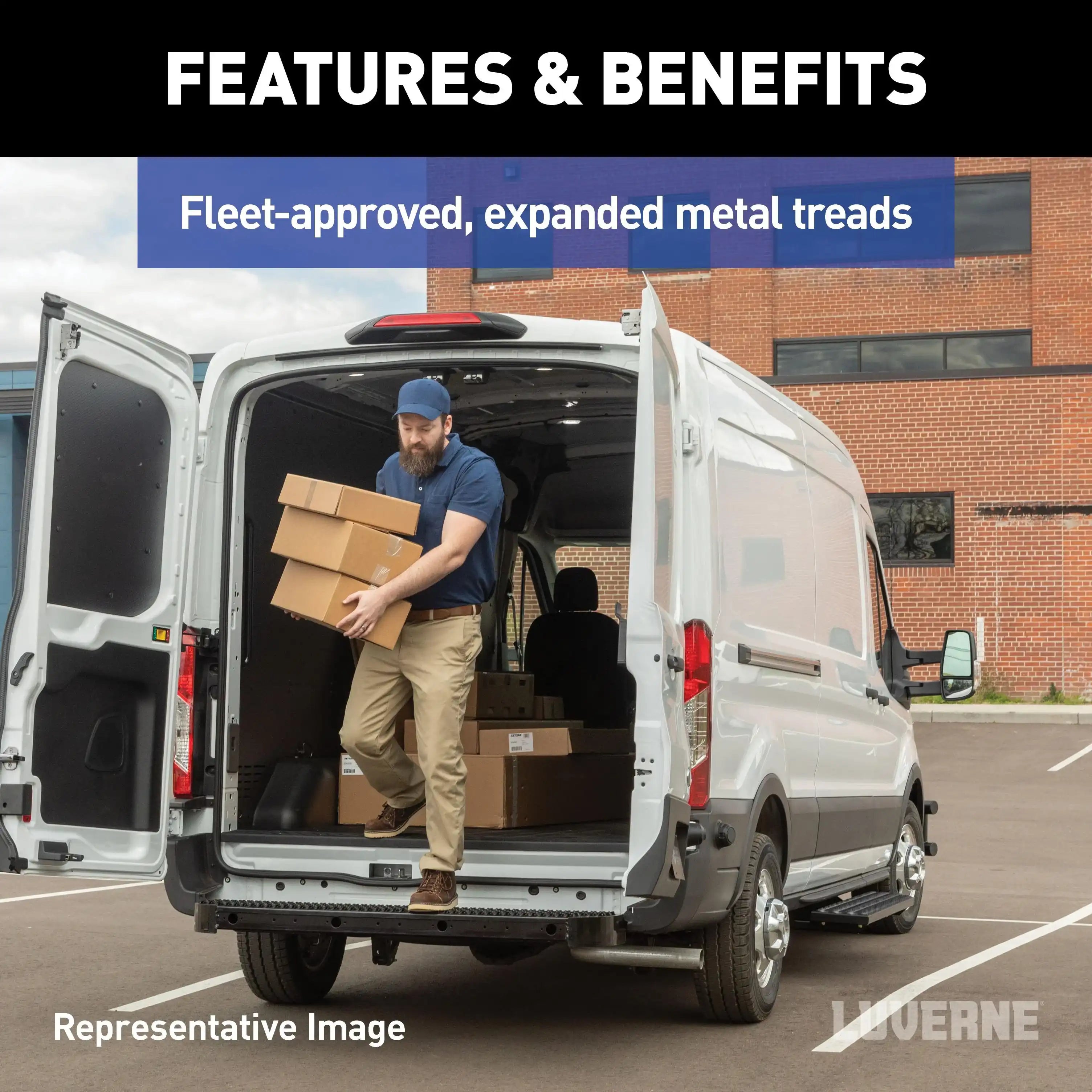 LUVERNE 415358-571511 - Impact Rear Bumper Step with Fixed Brackets ...