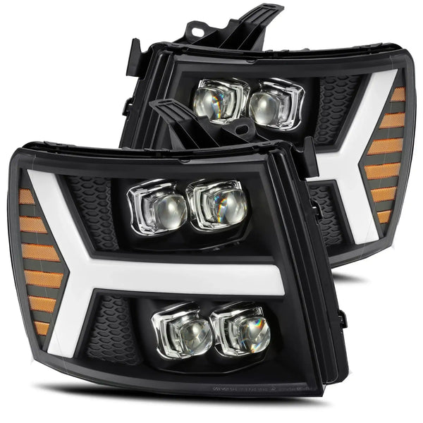 AlphaRex 880209 - LED Projector Headlights Plank Style Design Black ...