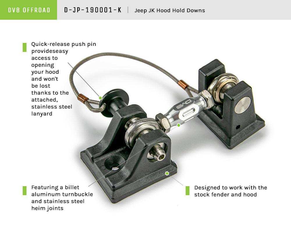 DV8 Offroad D-JP-190001-K 07-18 Jeep JK Hood Hold Down Pair ...